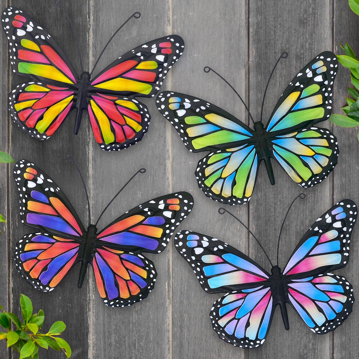 Amazon.com: EOORAU Metal Butterfly Outdoor Wall Decor, 4 Pack ...