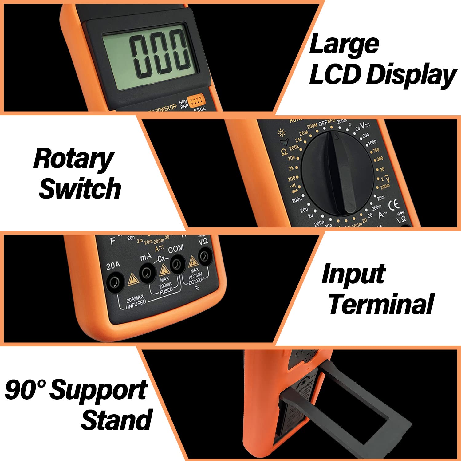 Snapklik.com : Digital Multimeter AC DC Voltmeter Ohm Volt Amp Tester ...