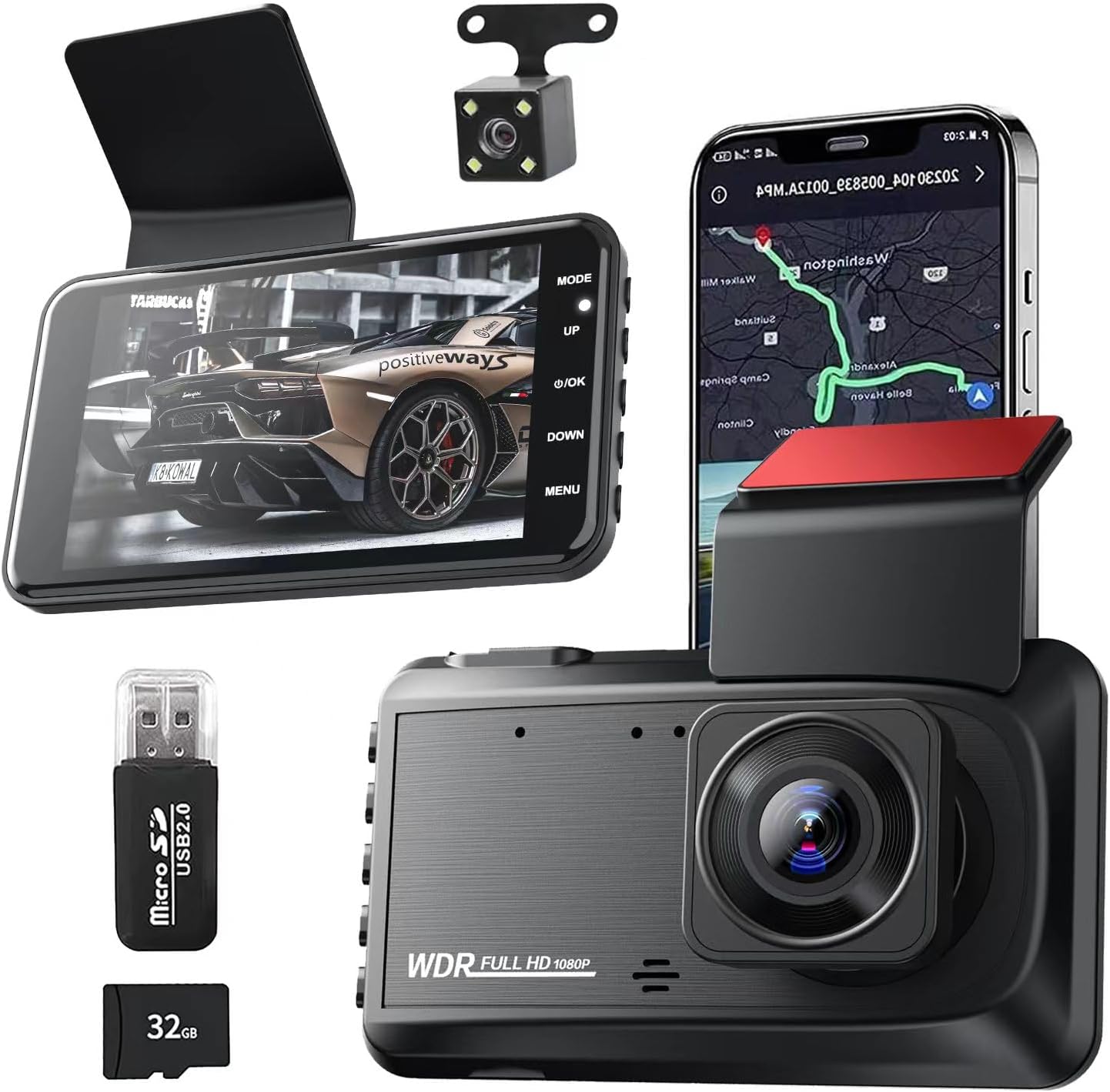 Amazon.com: Dash Camera for Car (Front and Rear) : Electronics