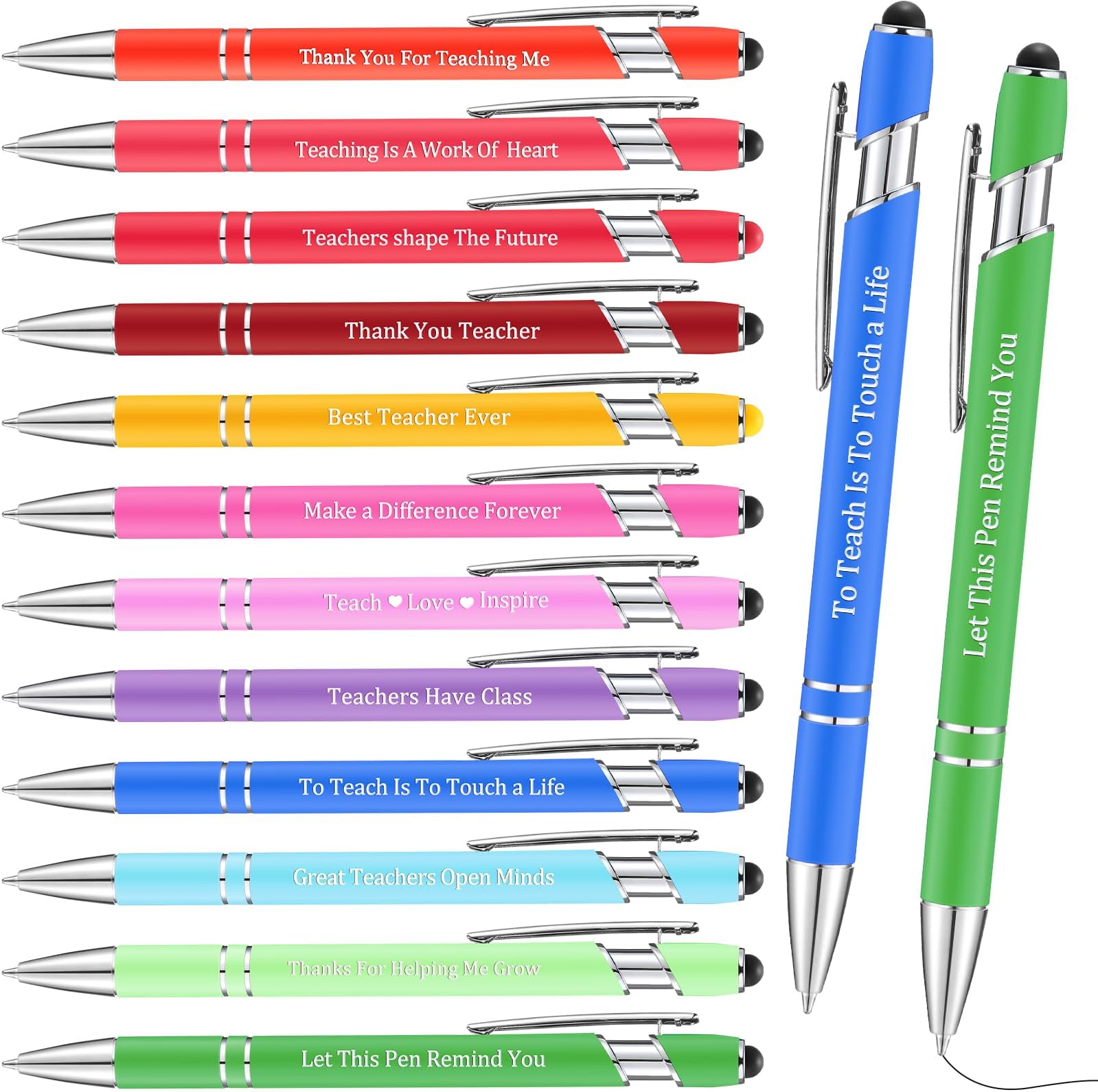 Amazon.com : Maitys 24 Pcs Teacher Ballpoint Pens Bulk Gift Greeting ...