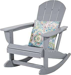 Amazon.com : Sundale Outdoor Rocking Chair with Pillow, Patio Plastic ...