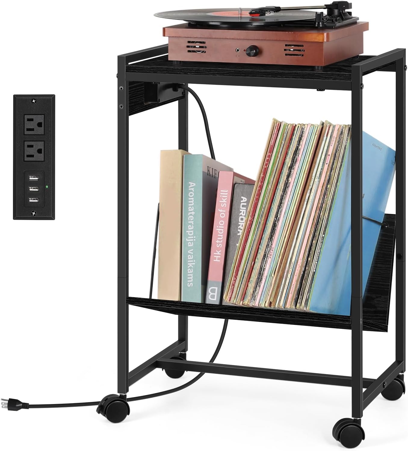 Amazon.com: ETELI Record Player Table Stand Holder with Vinyl and Album ...
