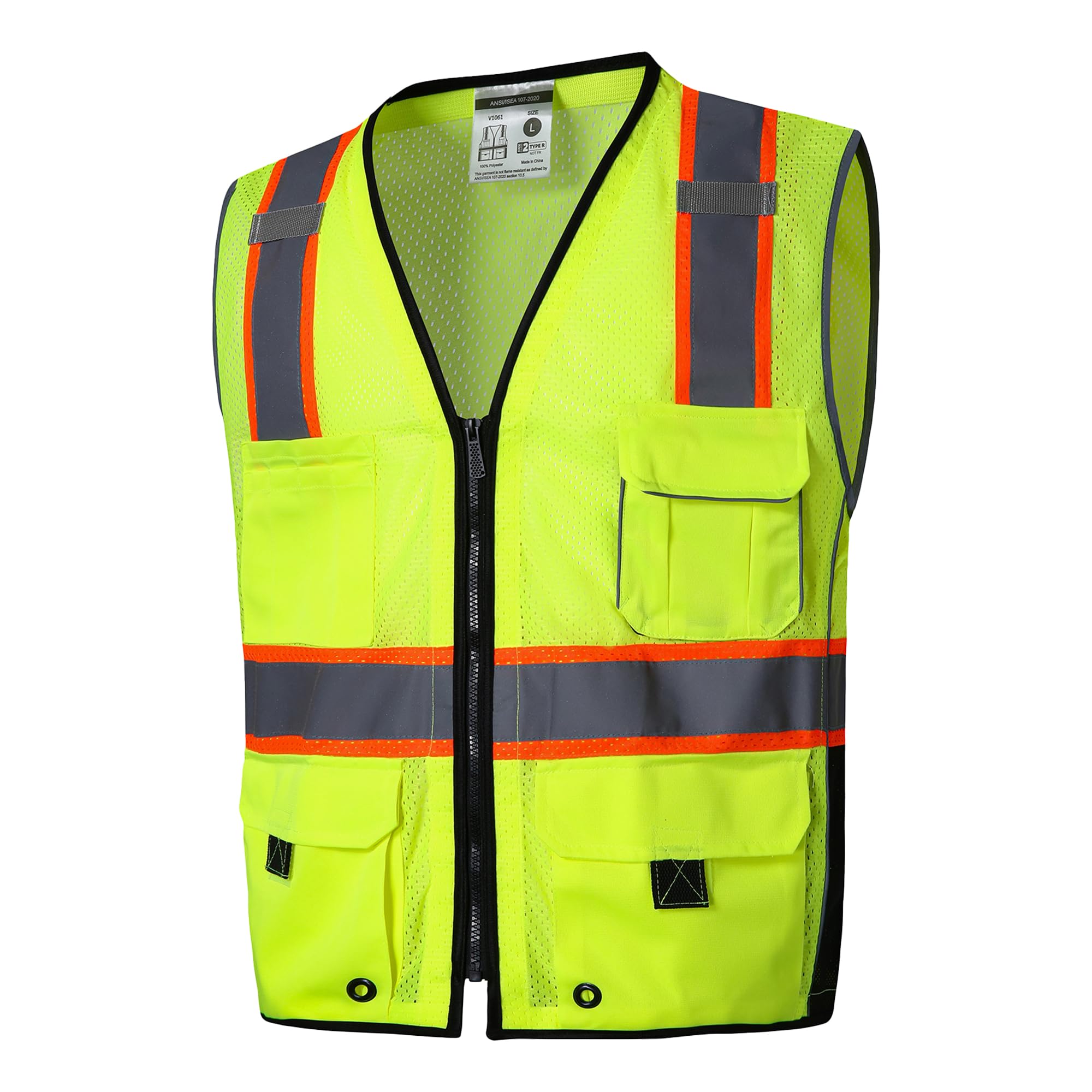SKSAFETY 10 Pockets Professional level Safety Vest, Class 2 High ...