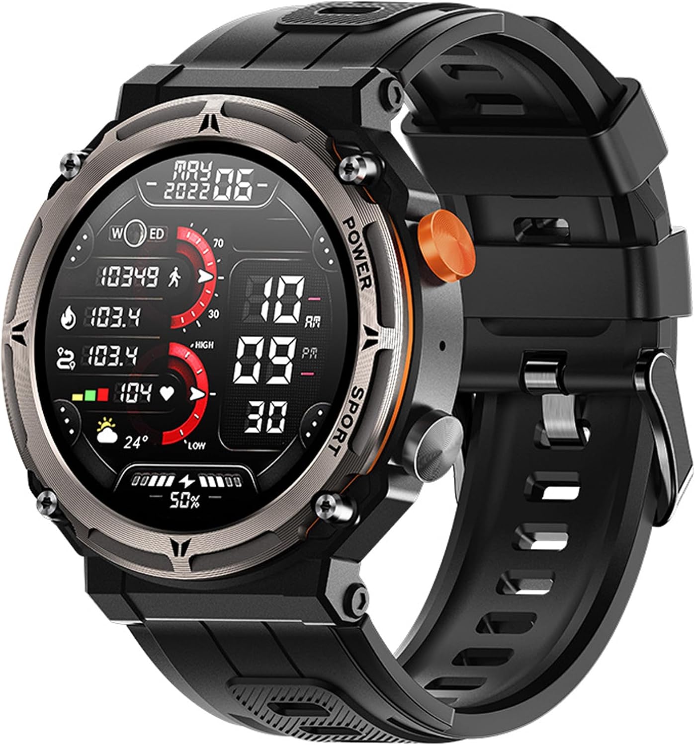 Military Smart Watches for Men Waterproof Swimming Watch Heart Rate ...