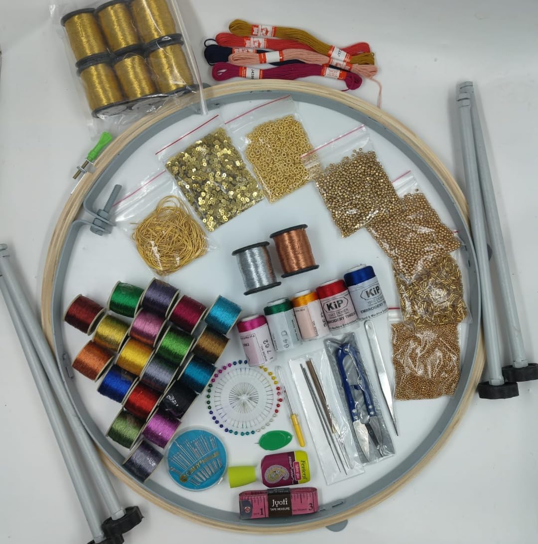 Aari/maggam Work Stand with Wooden Frame ,18’’ aari Embroidery Frame ...