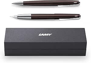 Lamy Studio Dark Brown Fountain Pen Set Nib Size M with Ink Cartridge T ...