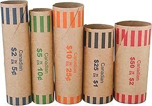 L LIKED 210 Assorted Preformed Coin Wrappers for Canadian Coins, Dollar ...