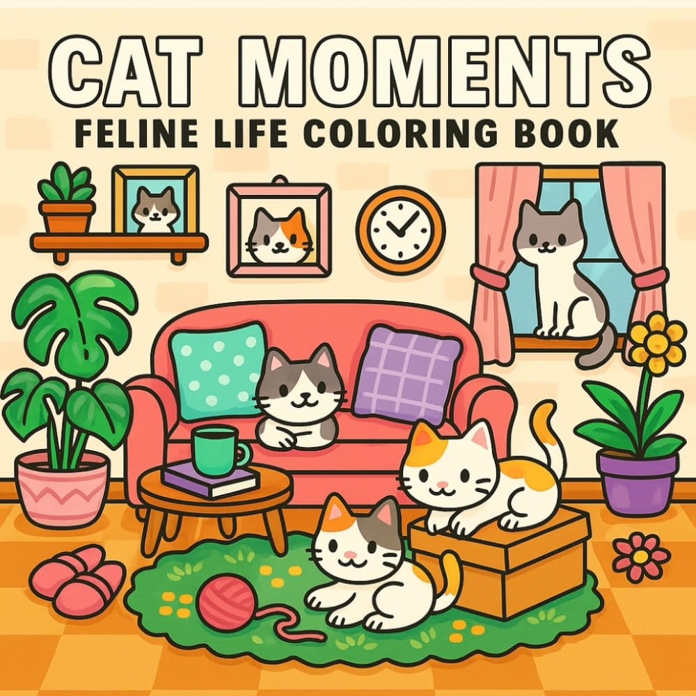 Amazon.com: Cat Moments: A Bold and Easy Coloring Book for Adults and ...