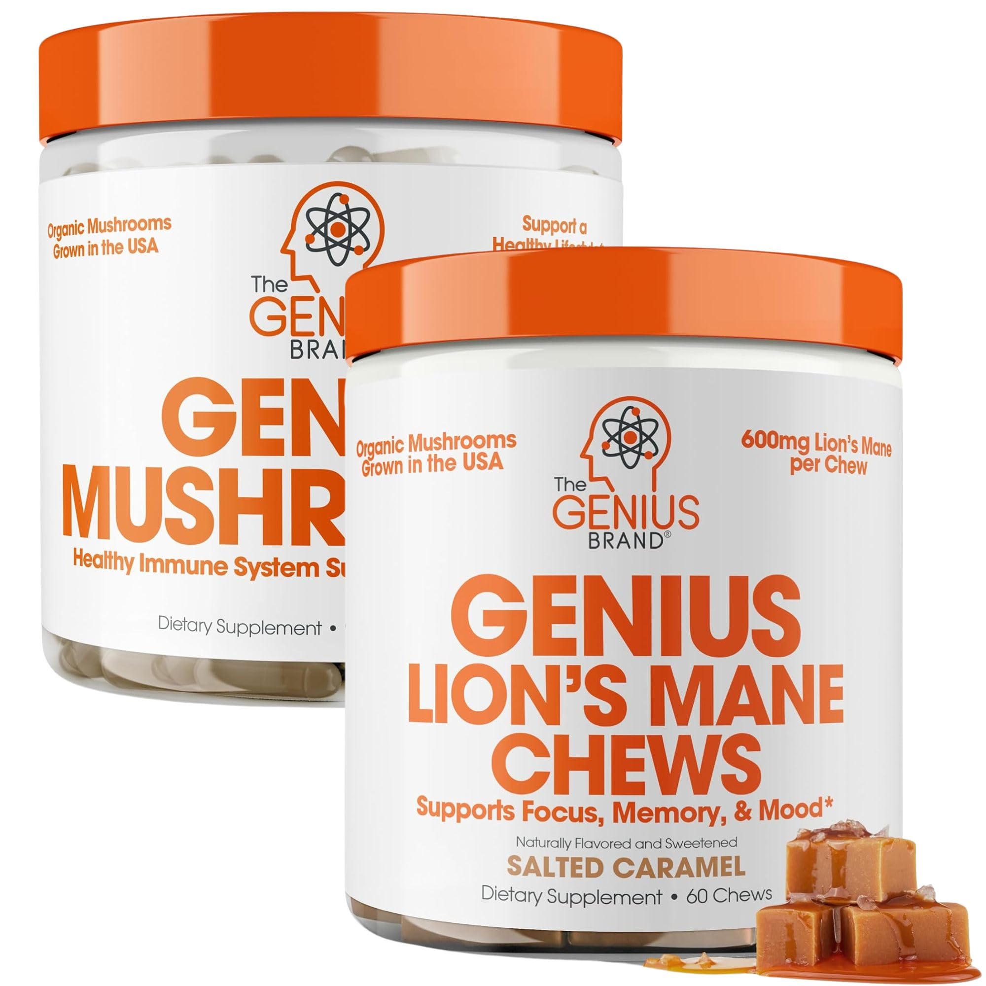 Amazon.com: Genius Brain Support Bundle - Lion’s Mane Soft Chews ...