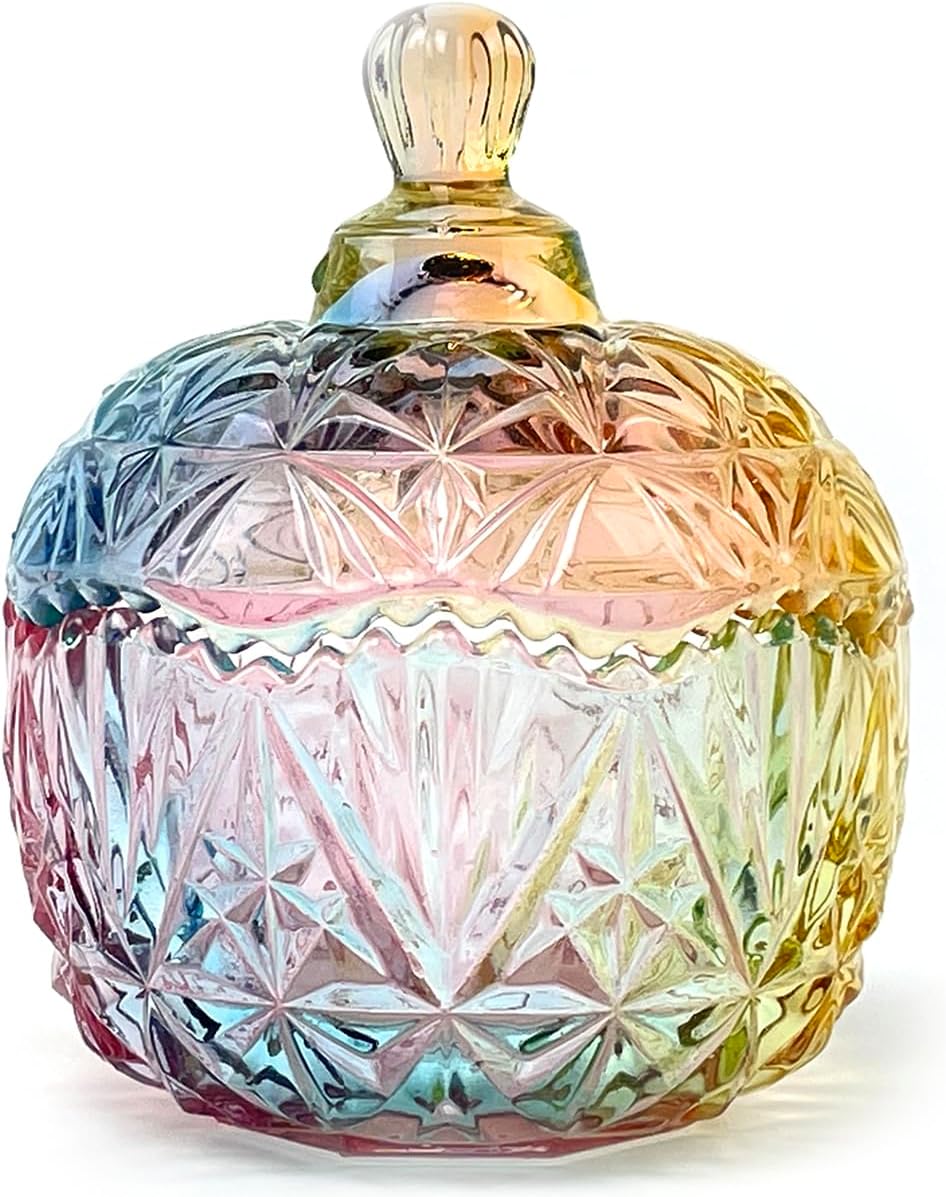 Amazon.com: EWEIGEER Christmas Glass Candy Storage Jar Embossed Luxury ...