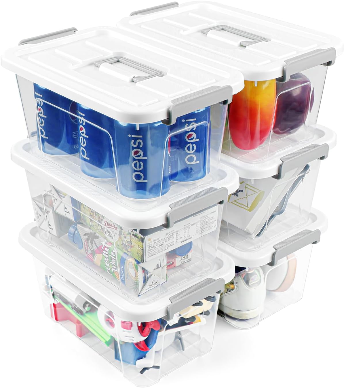 Amazon.com - AREYZIN Plastic Storage Bins With Lids,6 Pack Storage ...