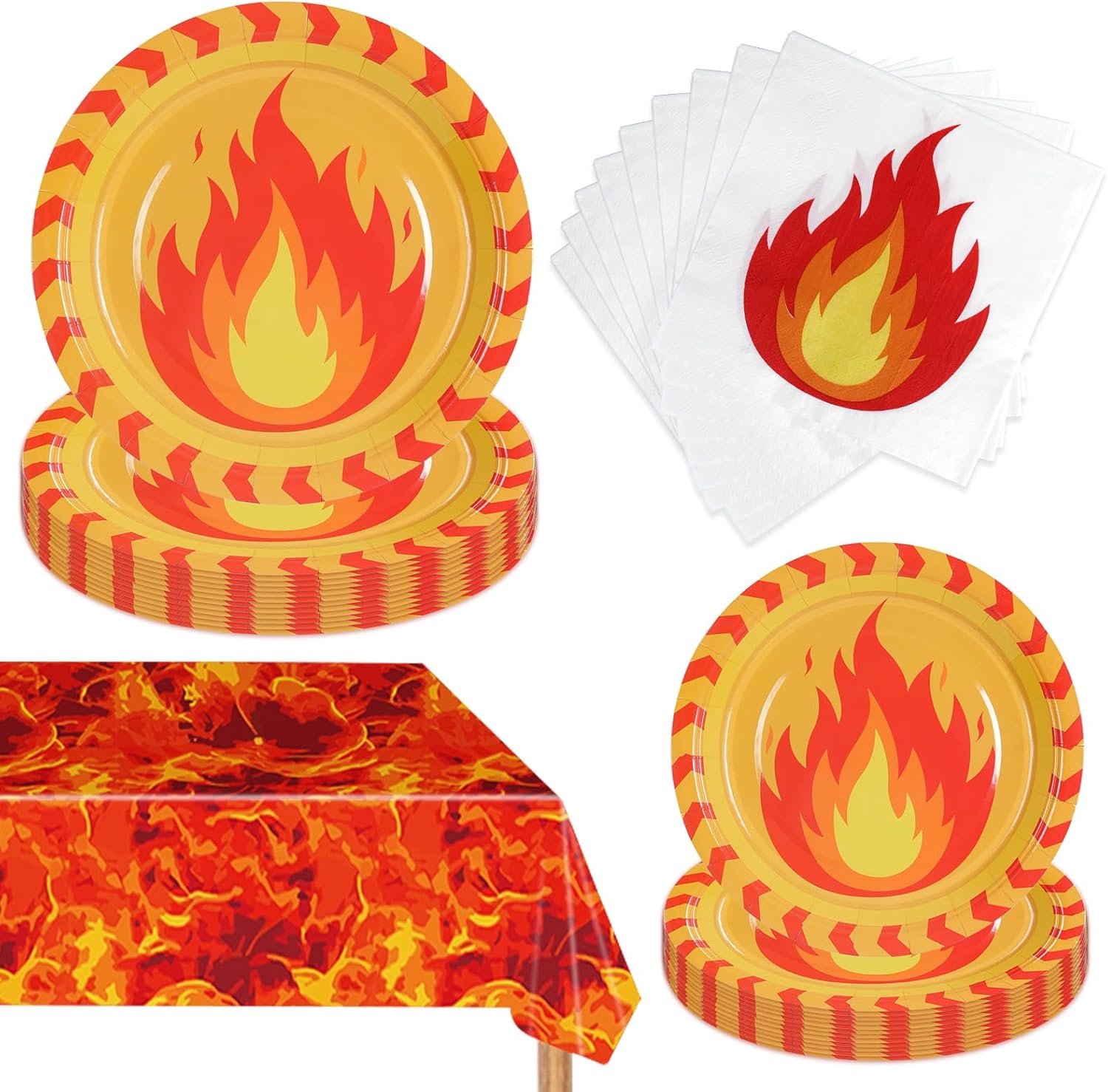 Amazon.com: NeusWonder Fire Party Tableware Set 73PCS, Little ...