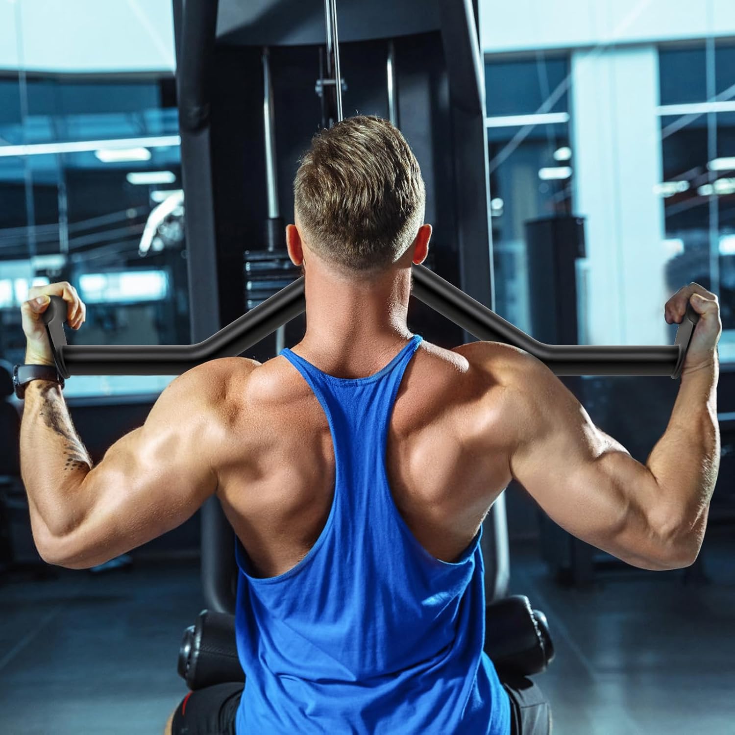 Kipika LAT Pull Down Bars Cable Machine Attachment, Rowing T-bar V-bar ...