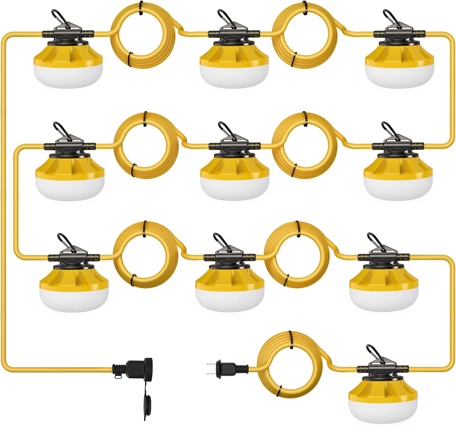 Pvilub 100W Construction String Lights,100FT Temporary Construction ...