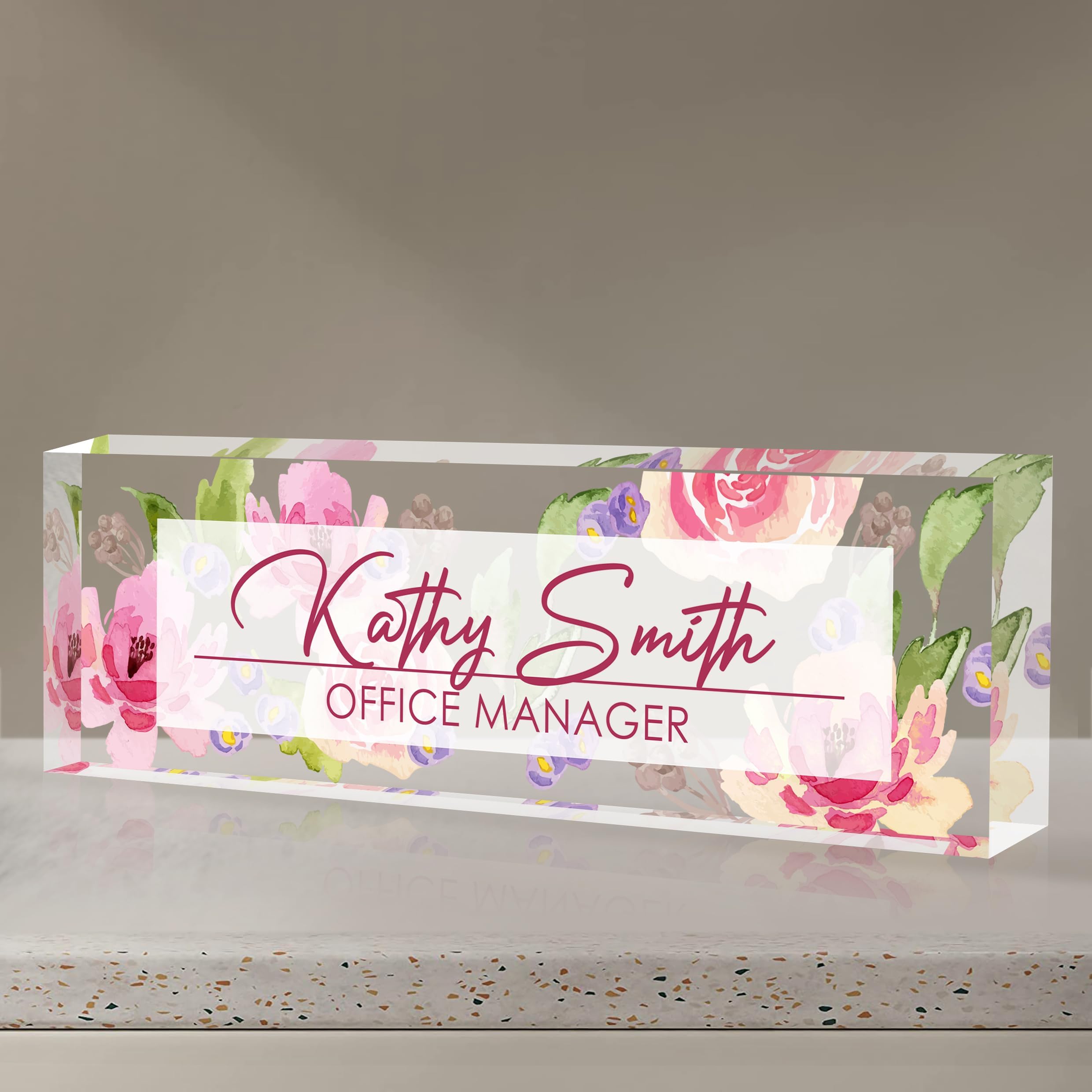 Amazon.com: SCZQOVR Name Plate for Desk Personalized, Acrylic Desk ...