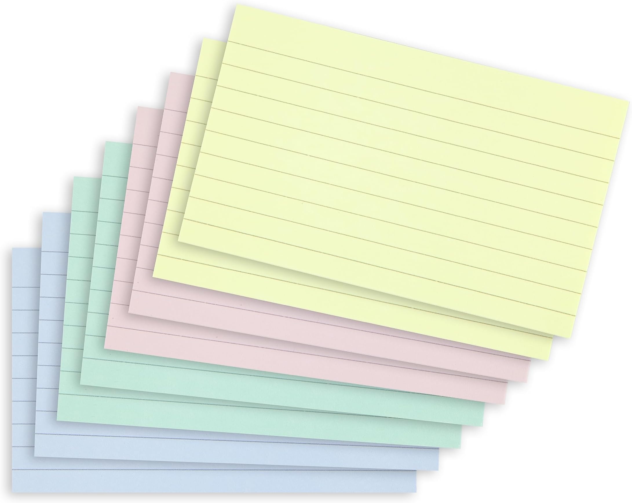 SUMMIT Flash Cards, Lined Revision Cards, Pastel Assorted, 7.5 x 12.5 ...