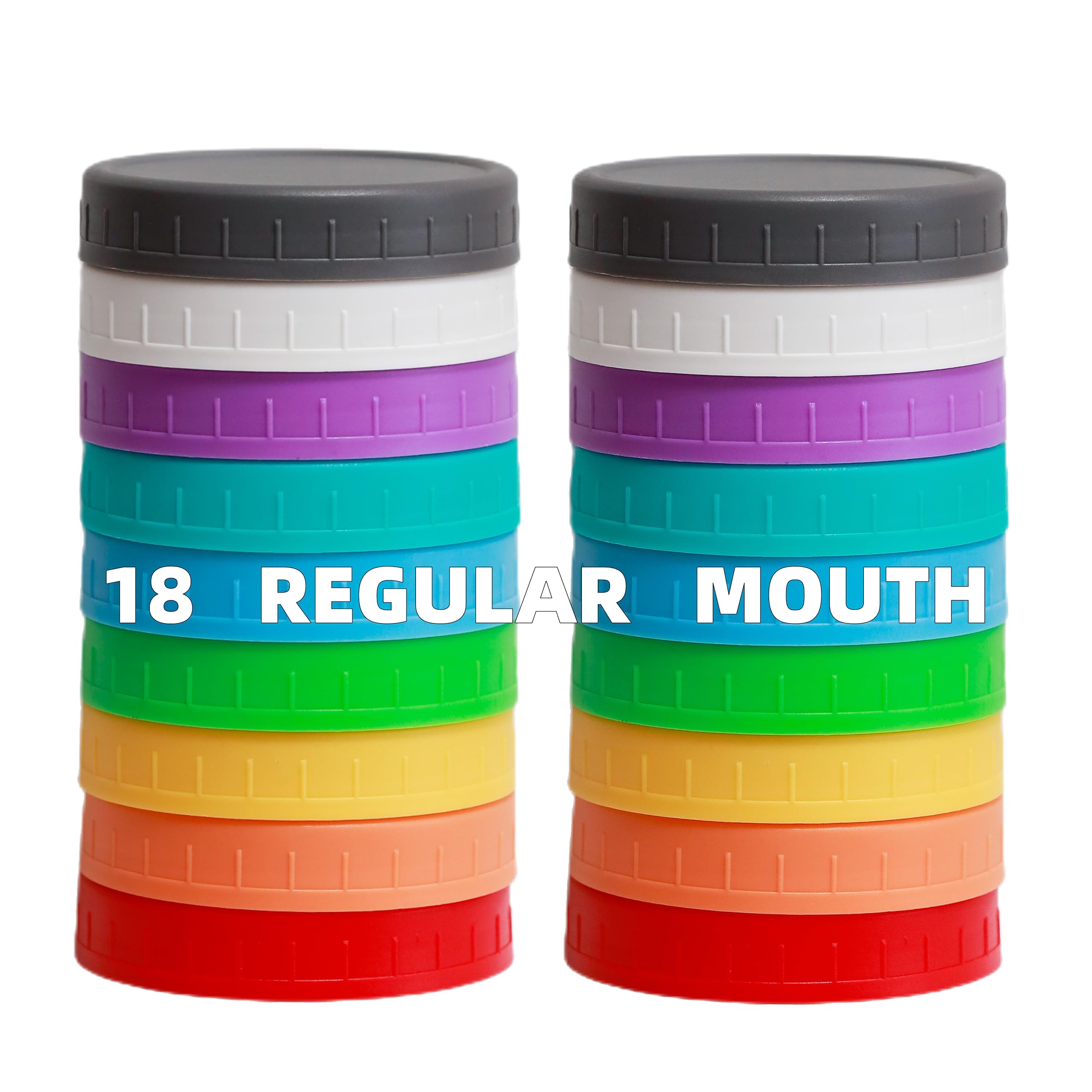Amazon.com: Jumterlee 18 Pack Regular Mouth Mason Jar Lids,Colored ...