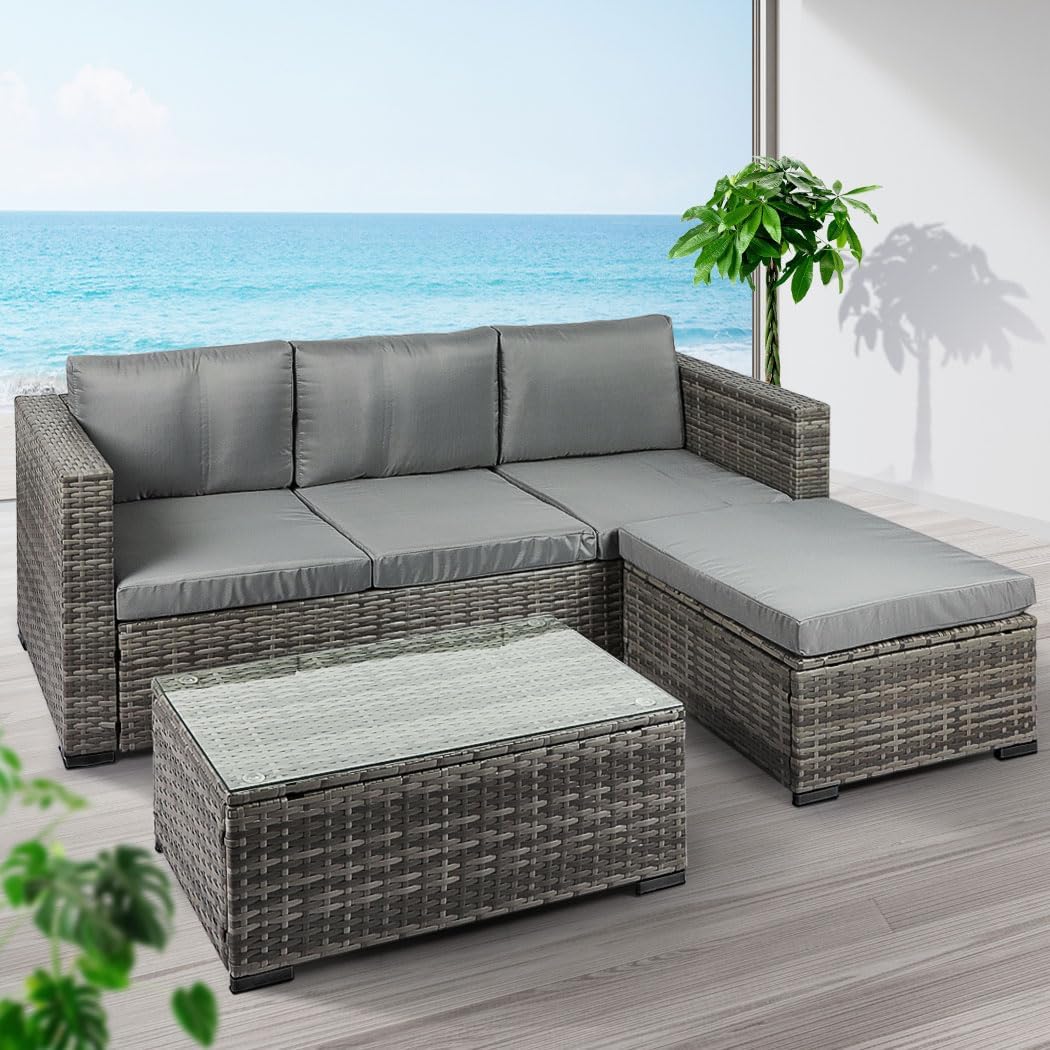 Levede 5pcs Outdoor Sofa Set Patio Furniture Setting Conversation Sets ...
