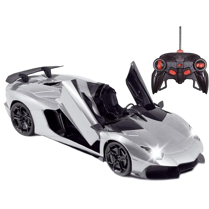 Buy Haktoys RC Sports Car, 1:14 Scale Silver Radio Remote Control Super ...