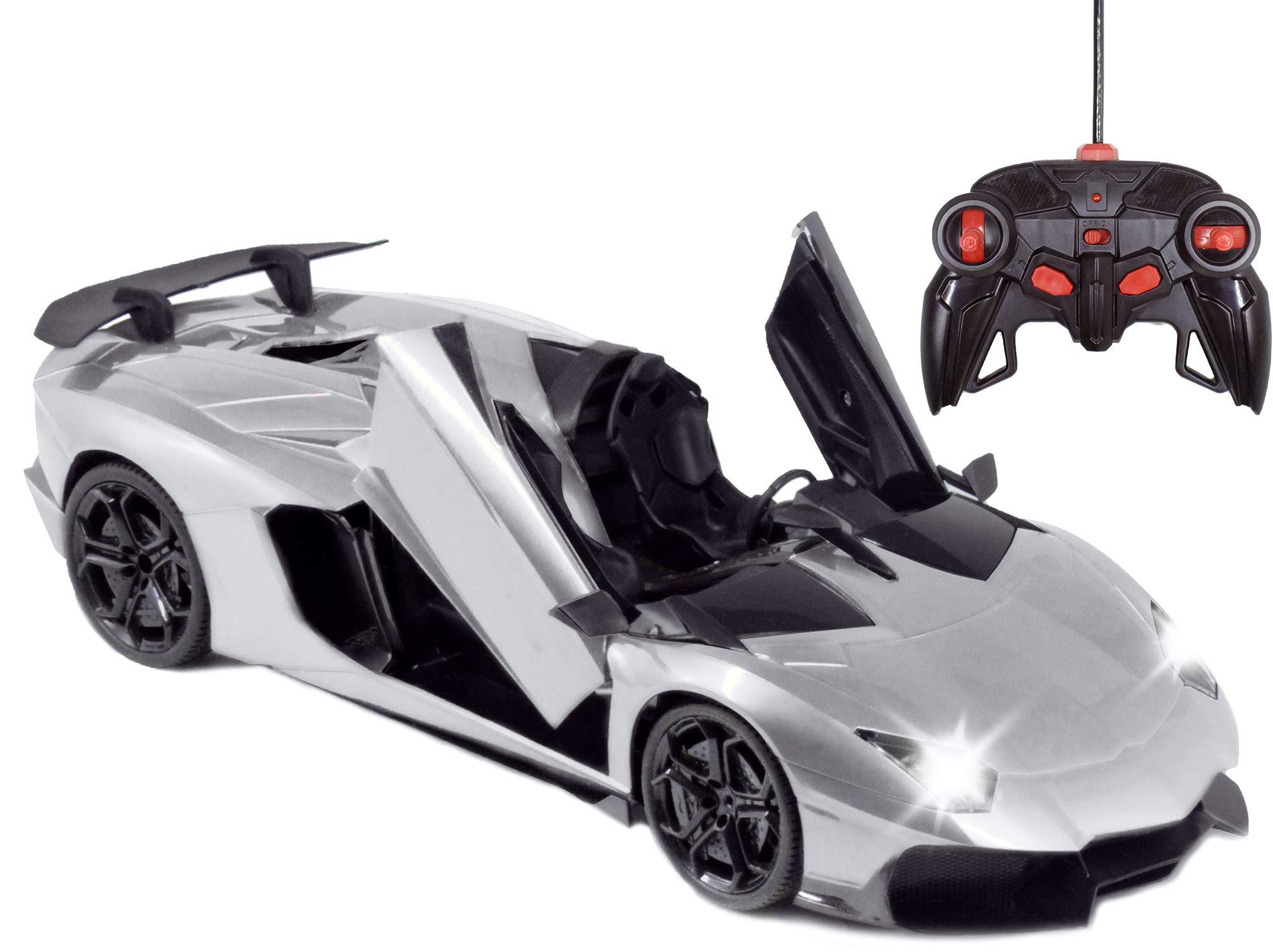 Buy Haktoys RC Sports Car, 1:14 Scale Silver Radio Remote Control Super ...