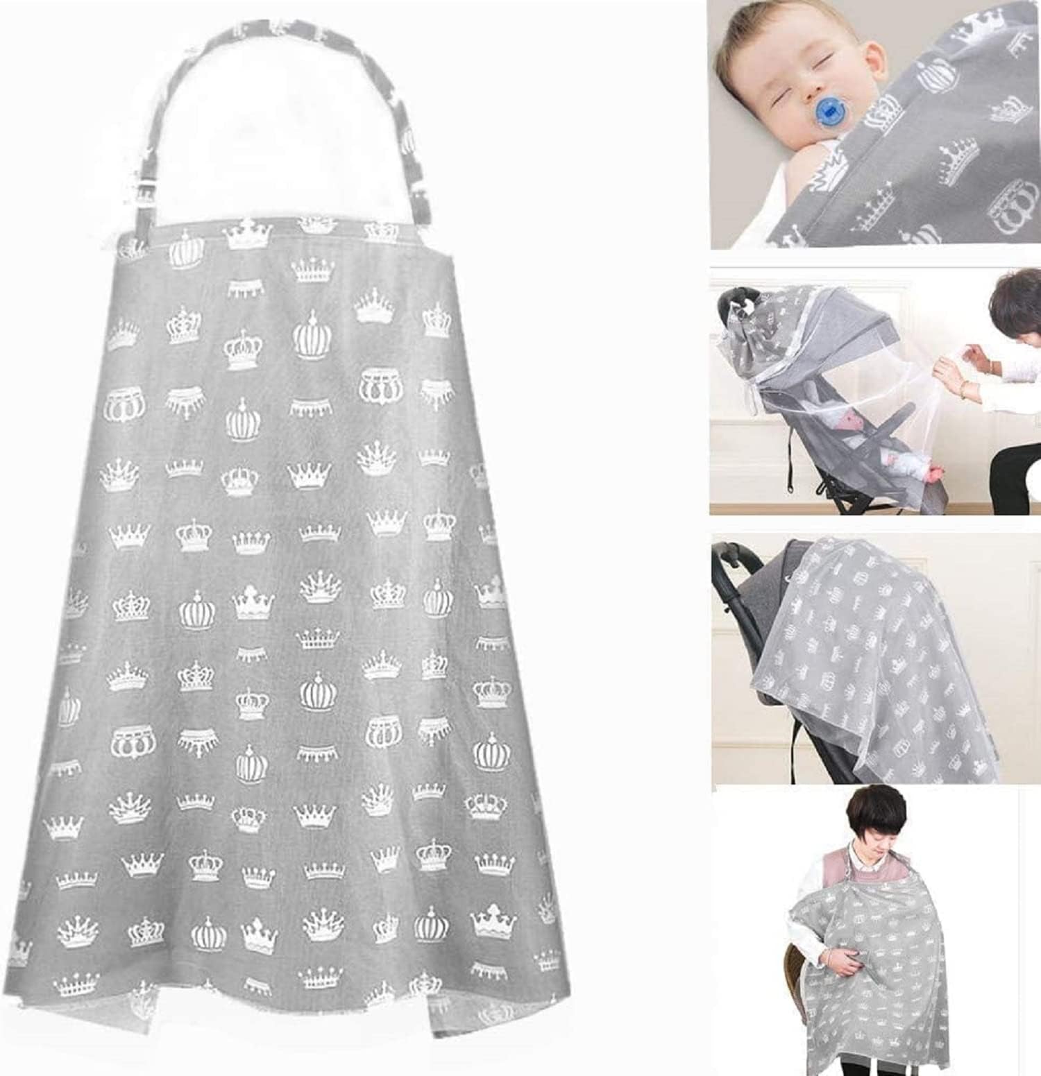 Konssy Muslin Nursing Cover for Baby Breastfeeding, Breathable 100% ...