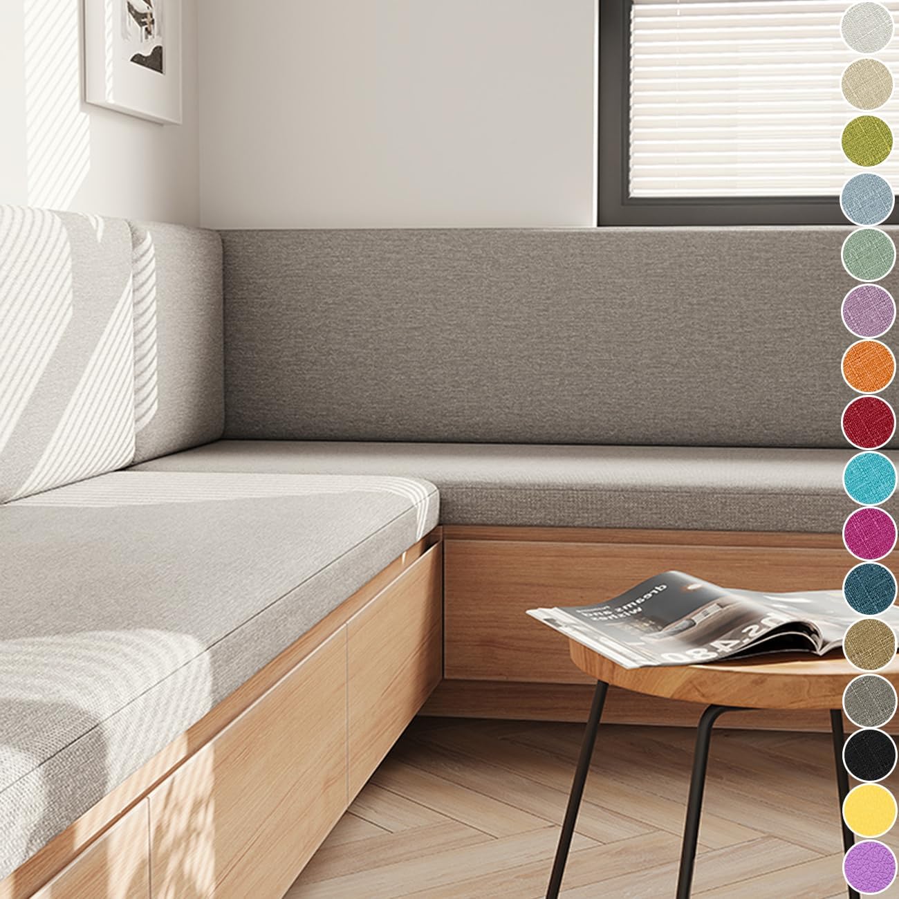 Amazon.com: Custom Bench Cushions for Indoor Furniture,Indoor/Outdoor ...