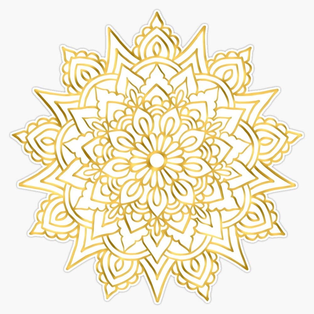 Buy EMC Graphics Golden Mandala Vinyl Waterproof Sticker Decal Car ...