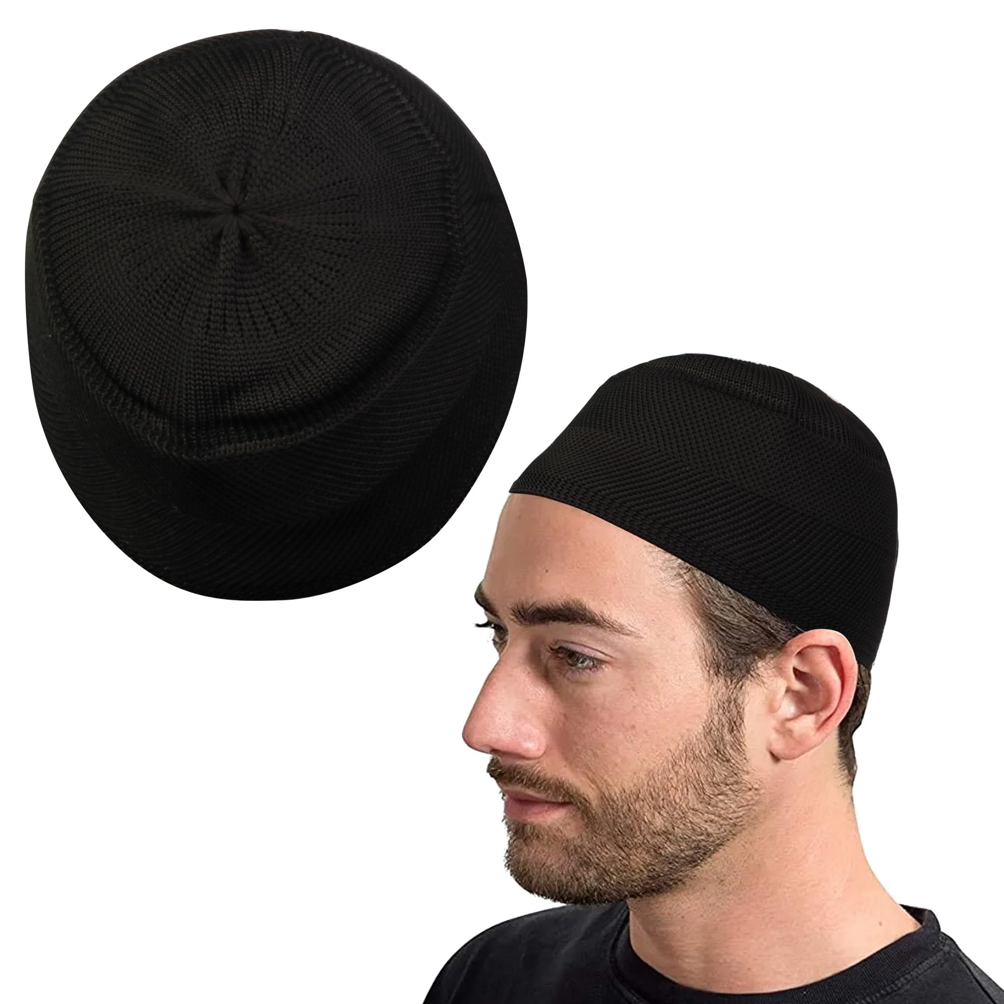 Buy Muslim Islamic Namaz Topi (Prayer Cap) for Men's in Shiny Black ...