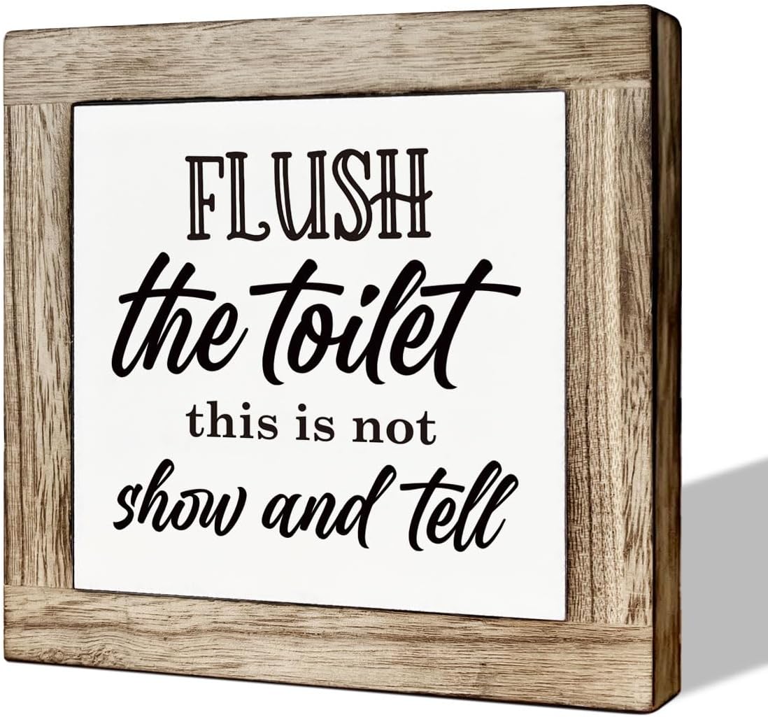 Amazon.com: Bathroom Decor, Funny Bathroom Decor, Flush the Toilet This ...
