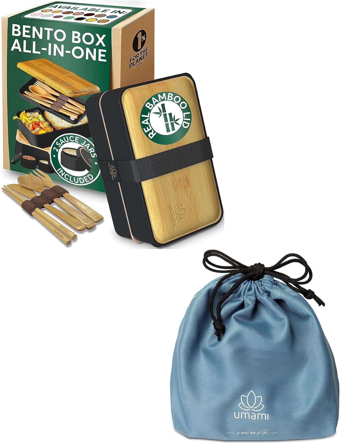 Amazon.com: Umami Set, Bento Box Adult & Protective Pochette Bag, All ...