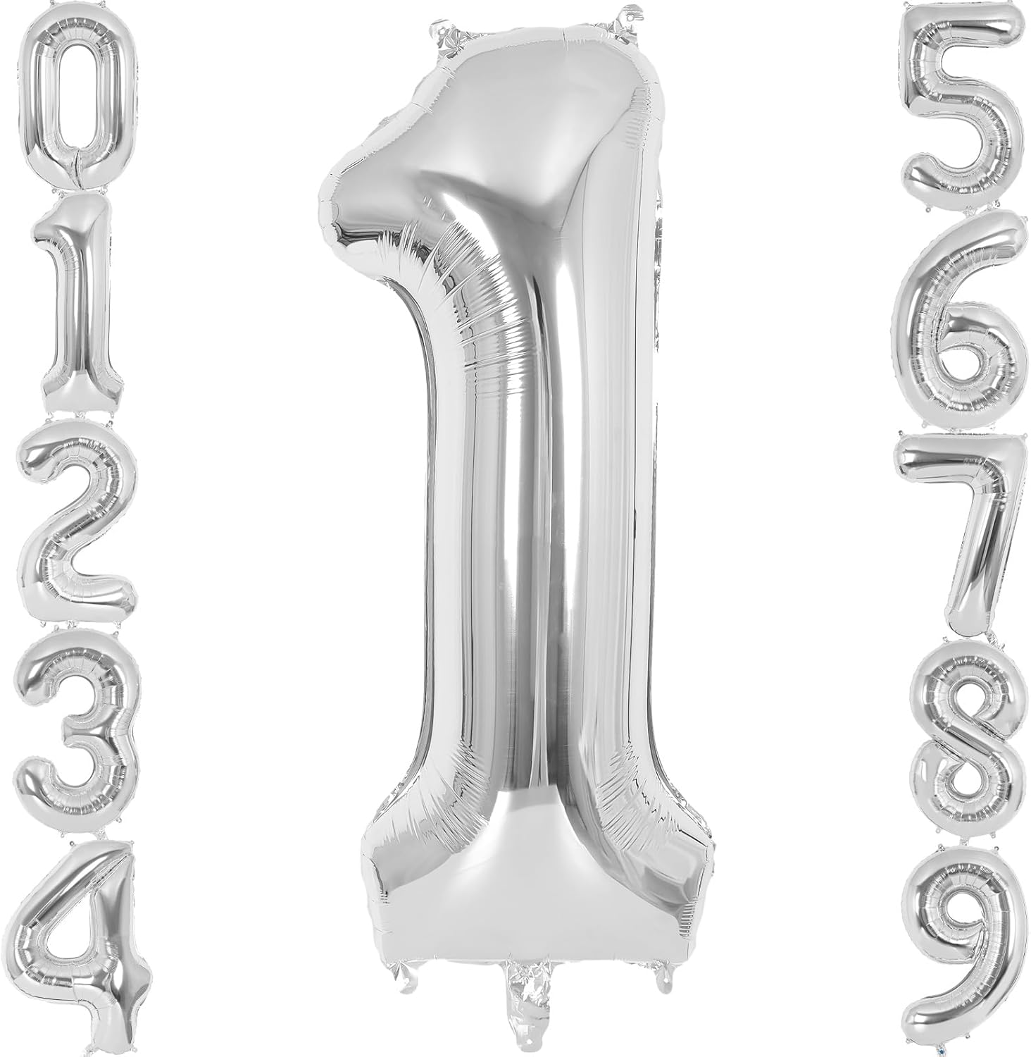 Amazon.com: Silver Number 1 Balloon 40 Inch, Big Large Foil Helium ...