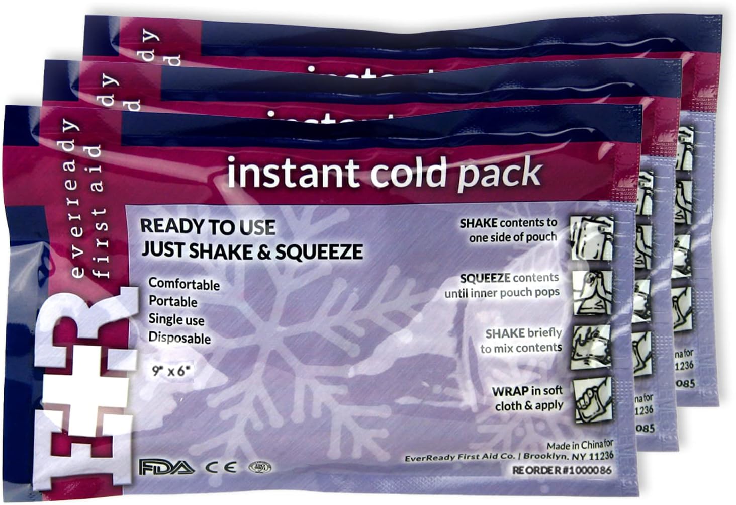 Amazon.com: Ever Ready First Aid Disposable Cold Compress Therapy ...