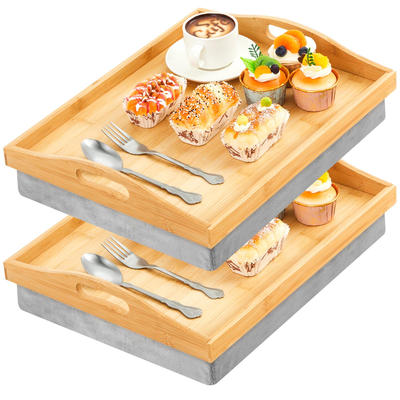 Amazon.com - Tioncy Bamboo Lap Tray with Detachable Pillow 16.9'' x 13 ...