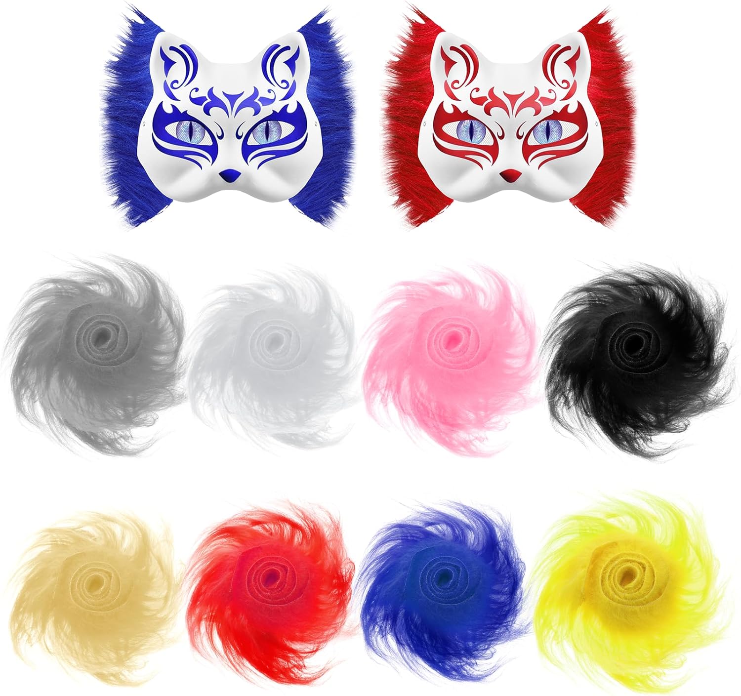 Amazon.com: 8Pcs Faux Fur Strips for Therian Mask, Fluffy Shaggy Craft ...