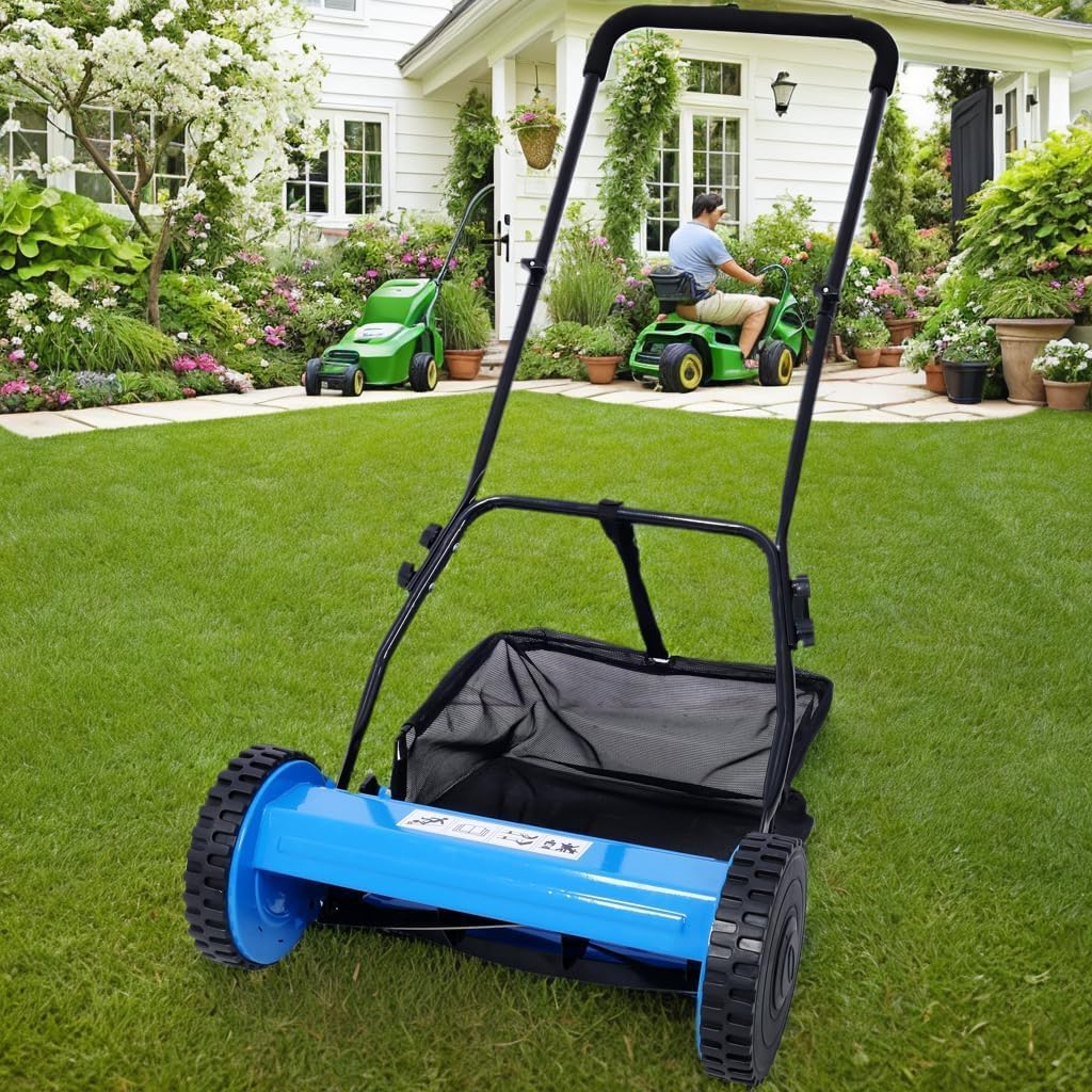 Amazon.com : Yone jx je 14-Inch 5-Blade Manual Lawn Mower, Push Reel ...