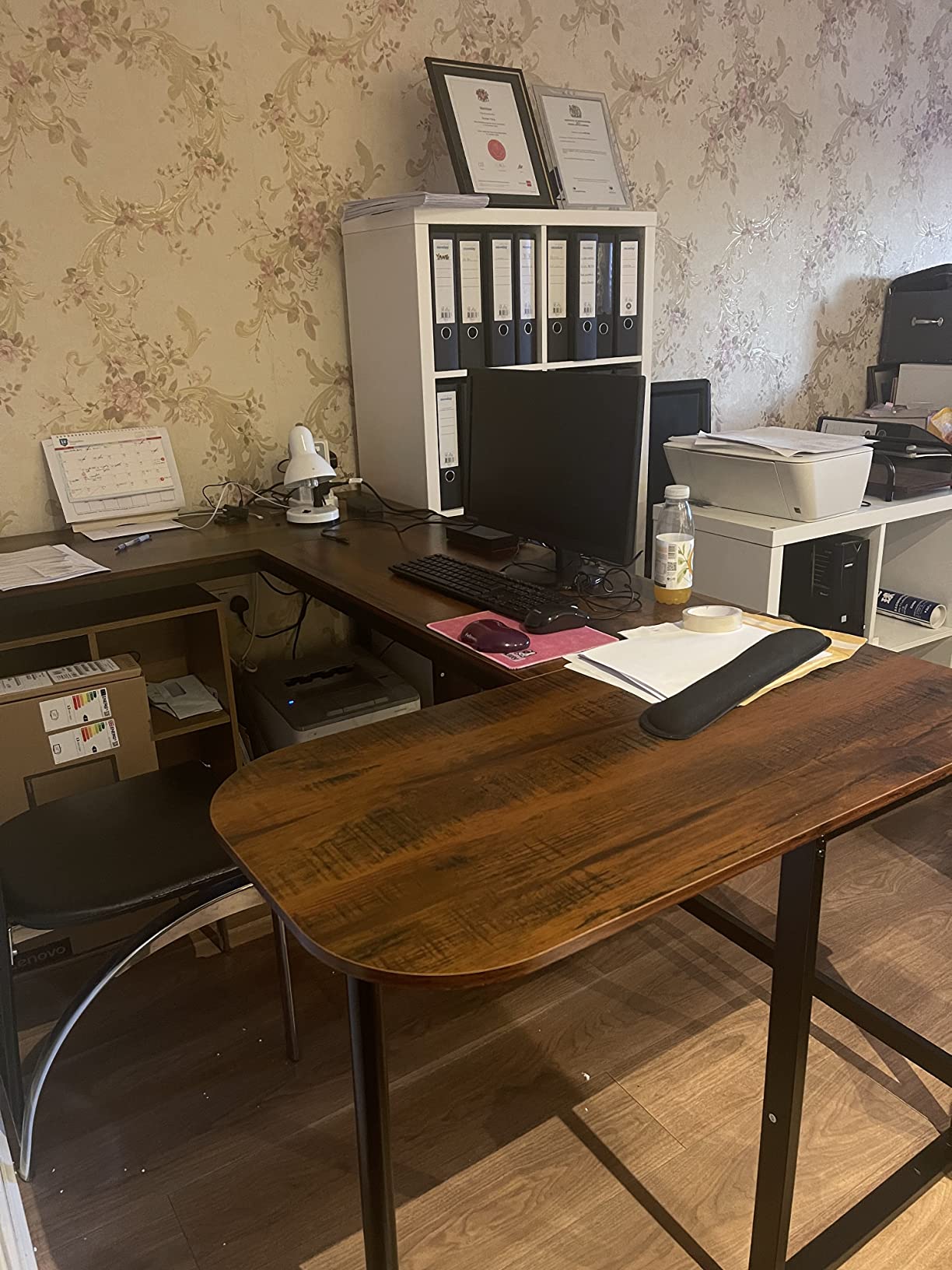 Multigot Computer Desk, Industrial Wooden Study Writing Desk with CPU ...