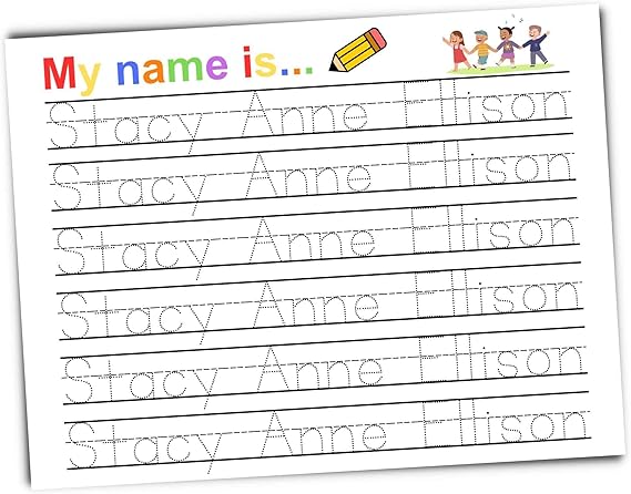 Amazon.com: Personalized Name Tracing Worksheets: Handwriting Practice