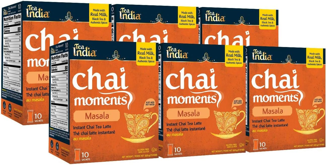 Amazon.com : Tea India Chai Moments Ginger Turmeric Chai Tea Instant ...