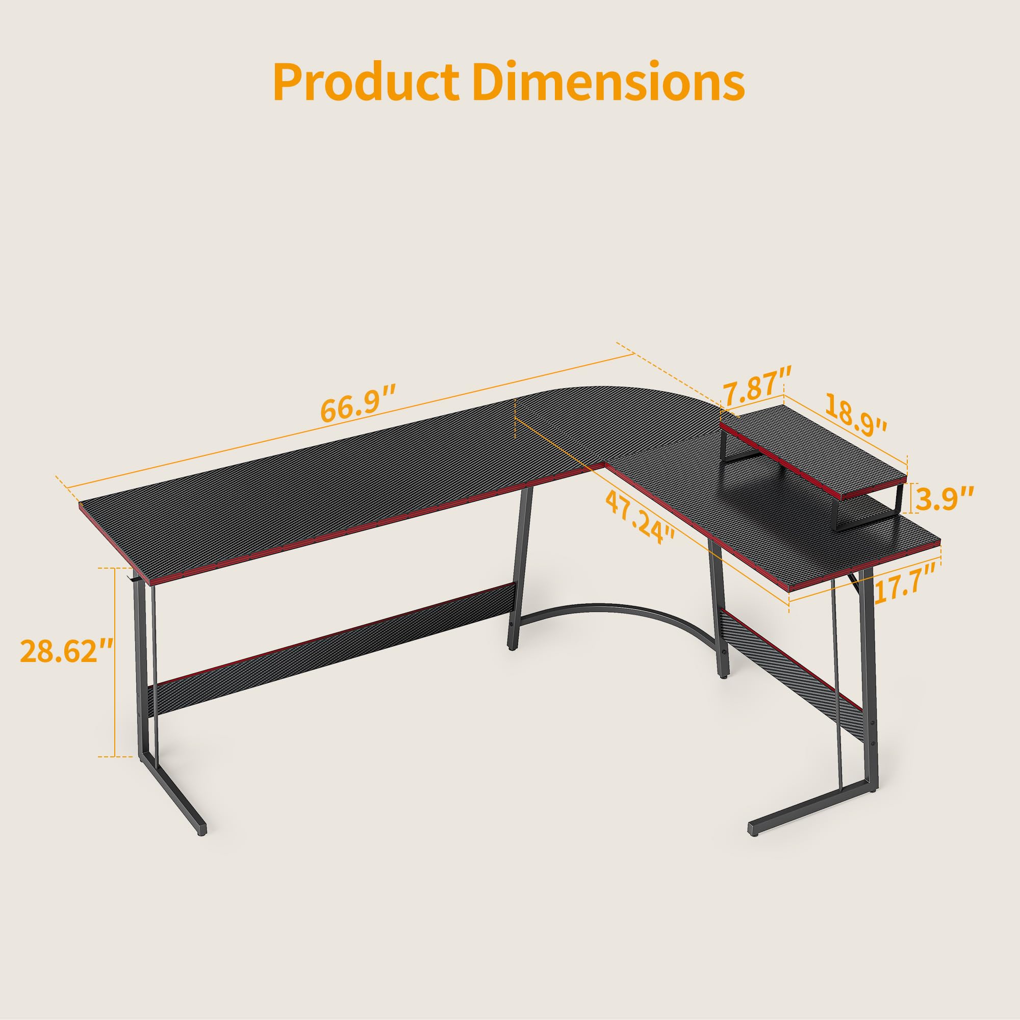 Snapklik.com : BANTI L Shaped Gaming Desk Computer Office Desk, 67 Inch ...