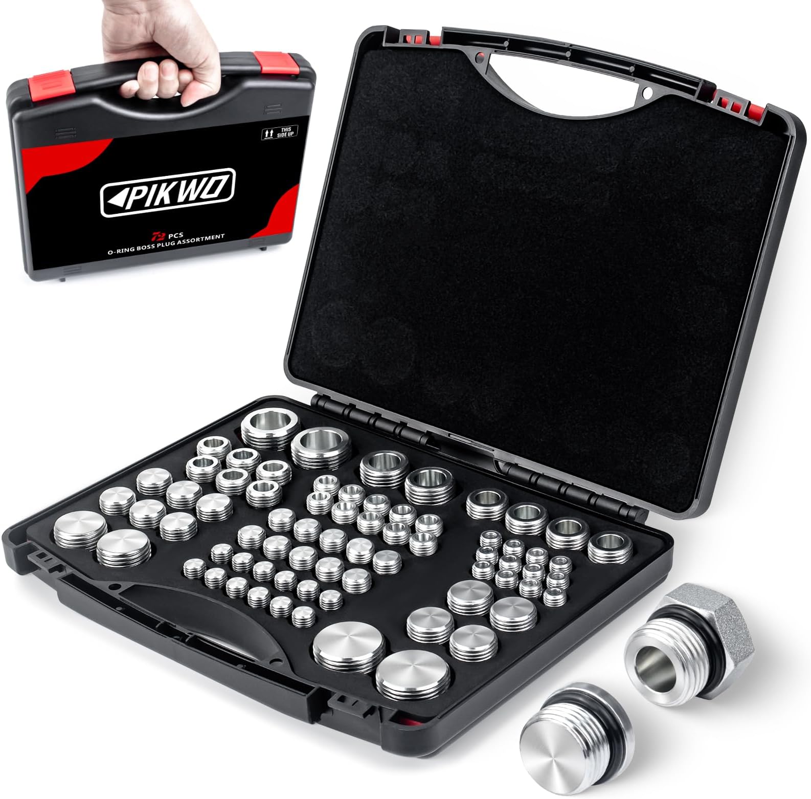 Amazon.com: 128Pcs 37° JIC and ORFS Hydraulic Cap and Plug Kit Hose ...