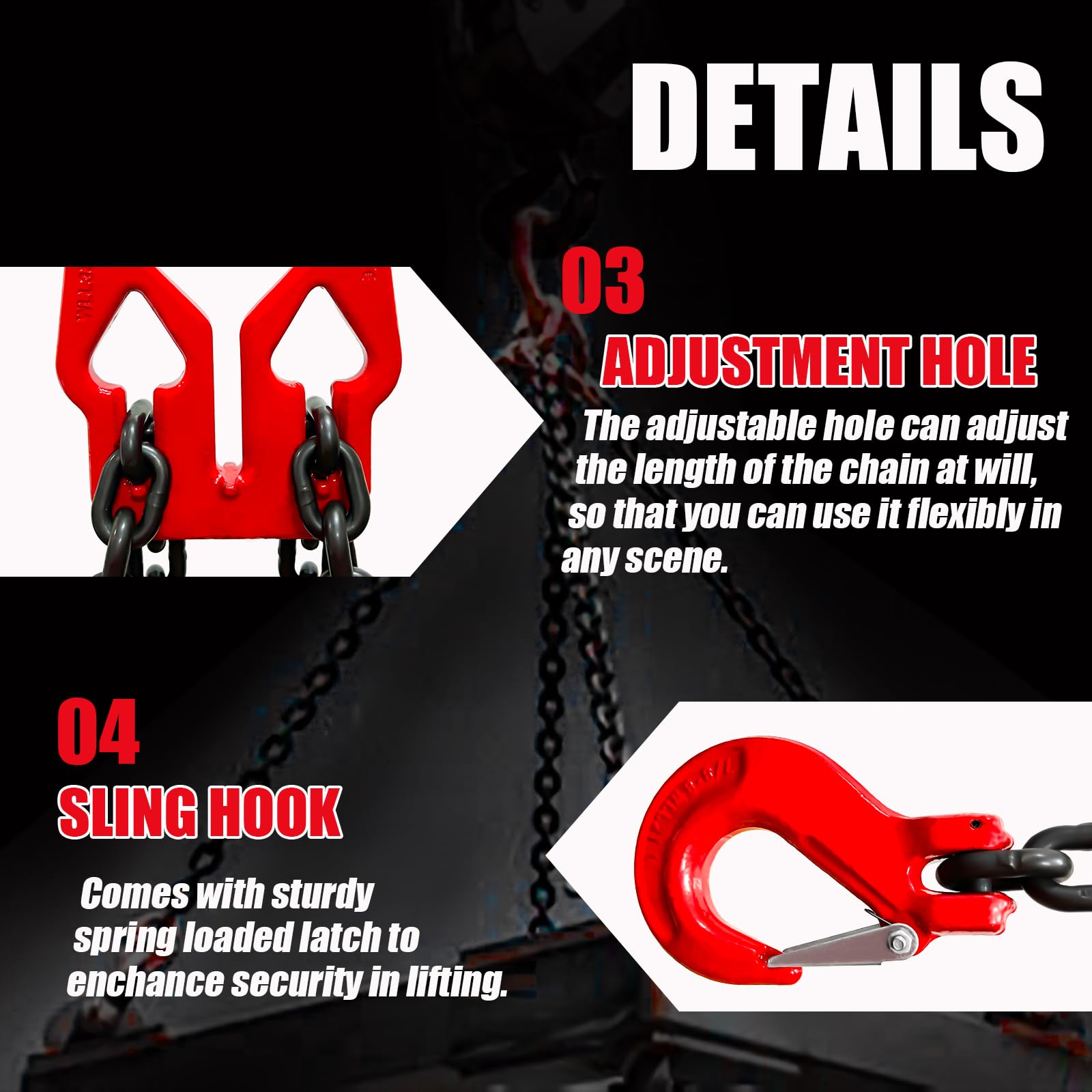 Snapklik.com : FITHOIST 10Ft Adjustable Chain Sling 5/16", 3.18 Ton ...