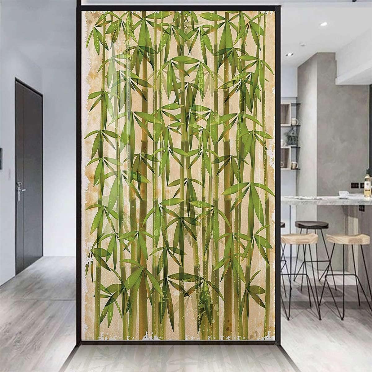 Amazon.com: Green Cream Window Film No Glue Privacy Glass Film Japanese ...