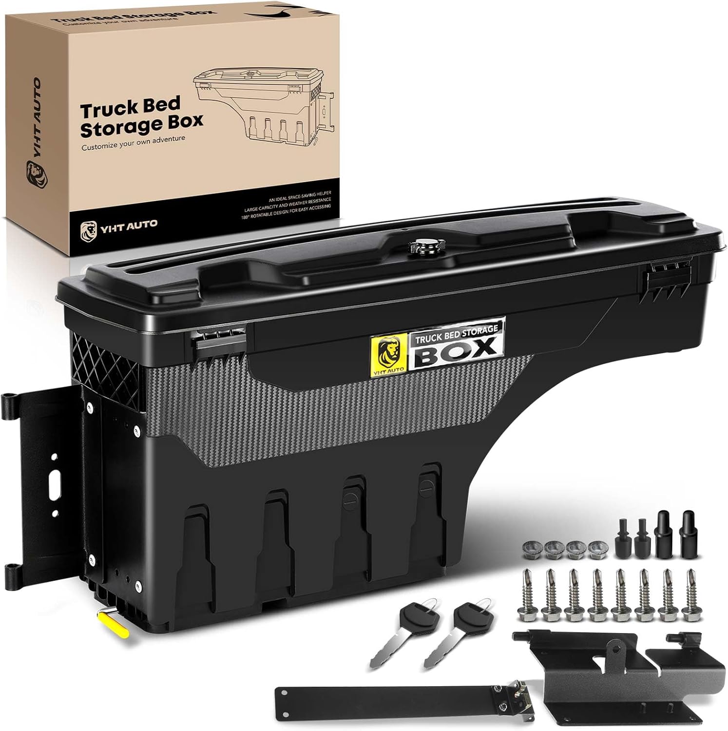 Amazon.com: YHTAUTO Driver Side Truck Bed Storage Tool box Compatible ...