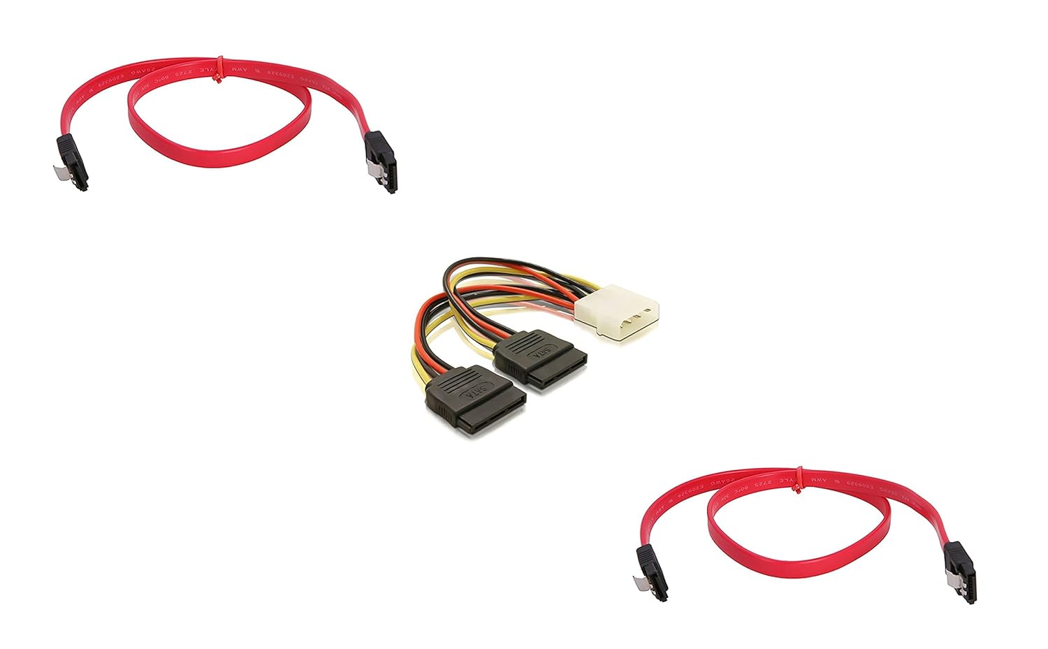 SNDIA SATA Hard Drive Connection Kit - 4 Pin Molex to 2X 15 Pin SATA ...