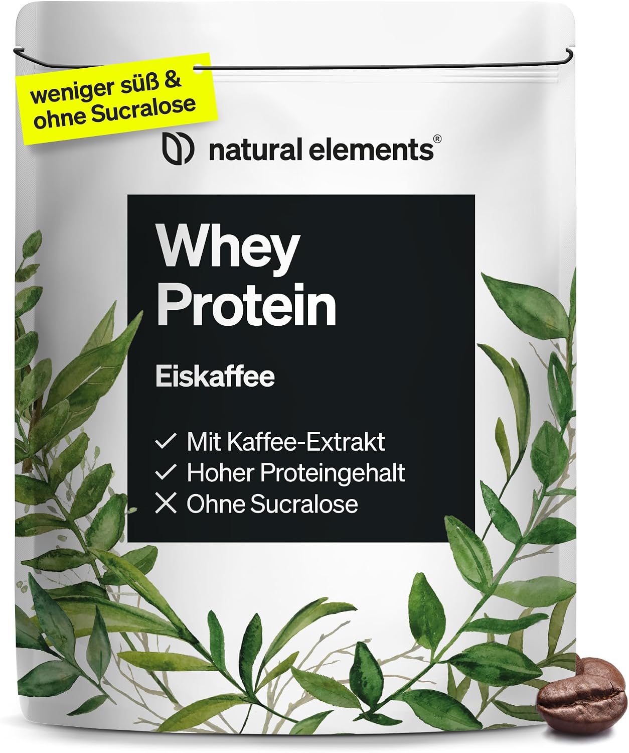 natural elements Whey Protein Pulver – Eiskaffee – 1kg – 23g Protein ...