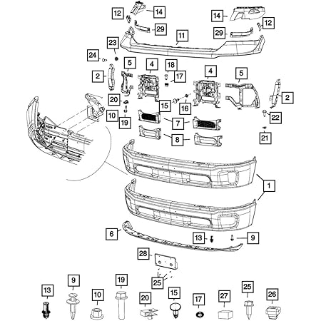 Amazon.com: Mopar, Bracket front bumper, 68064309AA : Automotive