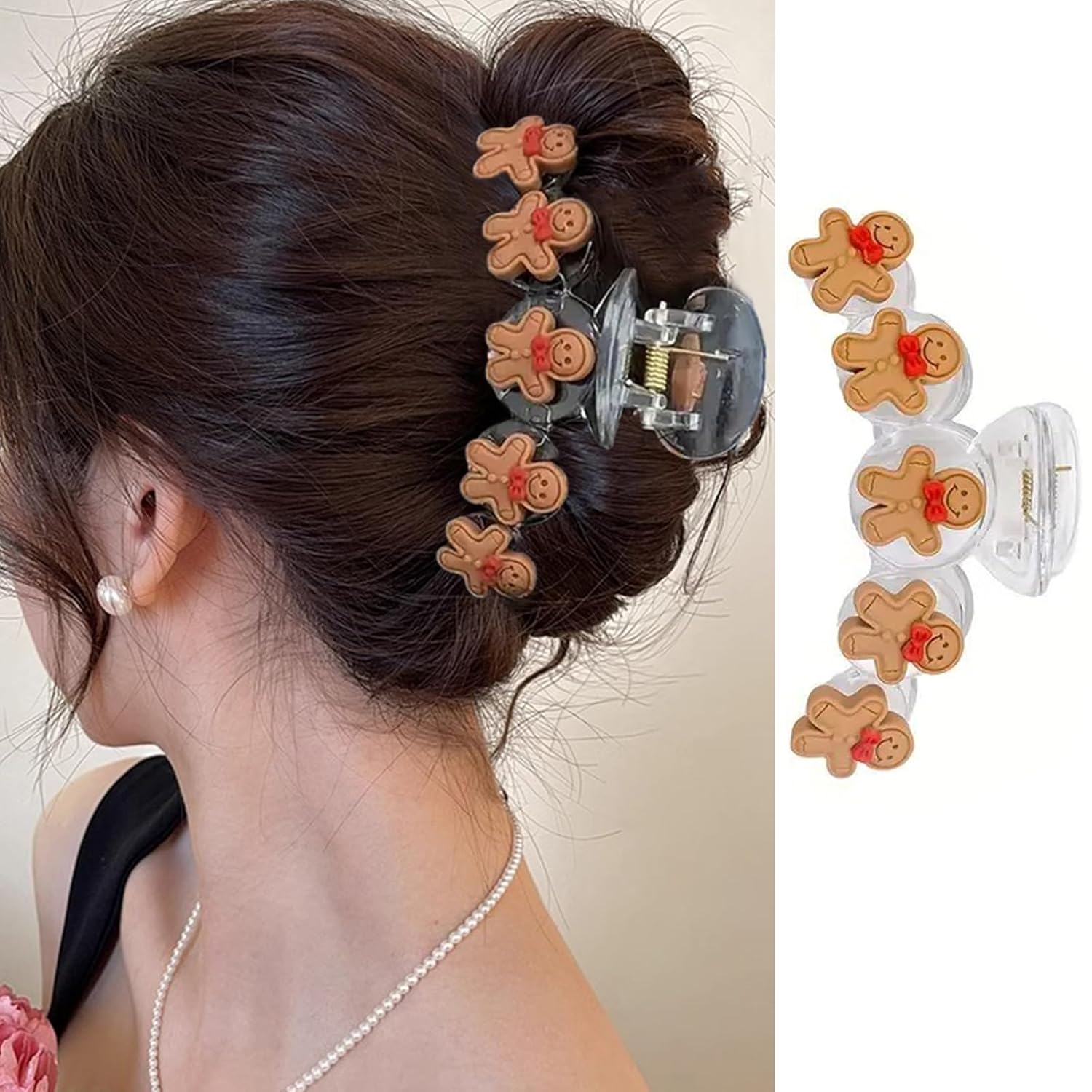 Amazon.com : Gingerbread Man Claw Clips - Nonslip Styling Barrette ...