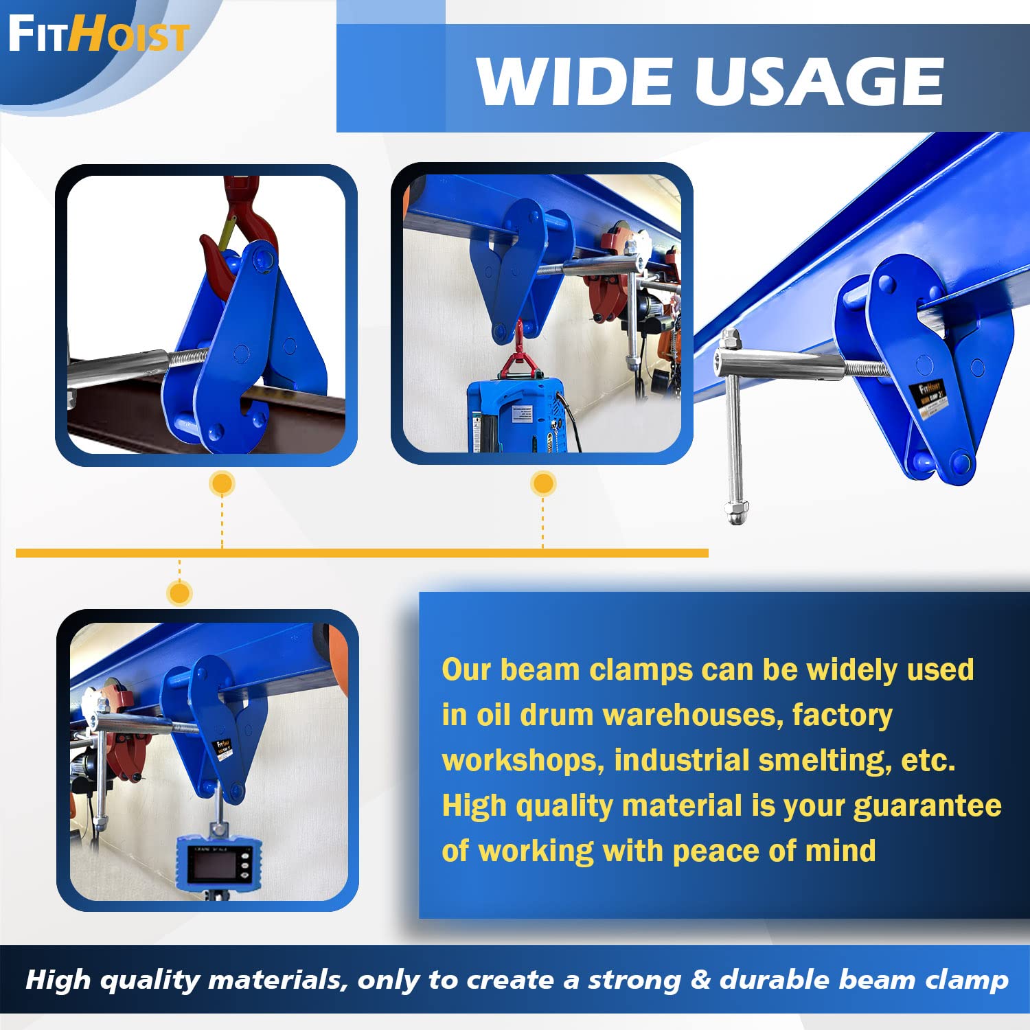 Snapklik.com : Beam Clamp 4400lbs 2 Ton Load Capacity I Beam Clamp ...