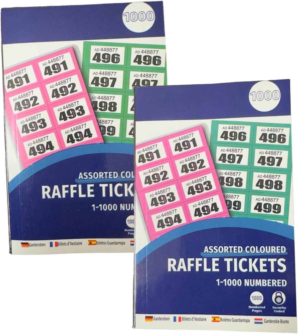 BOOK OF 1000 RAFFLE/CLOAKROOM TICKETS : Amazon.co.uk: Toys & Games