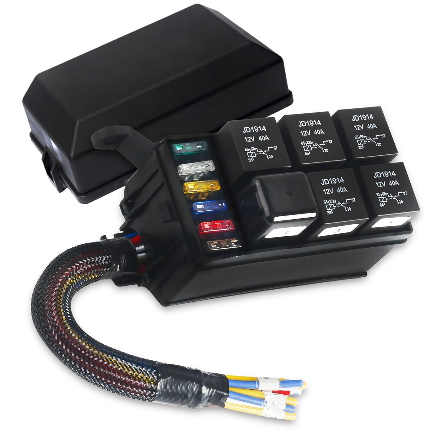 Amazon.com: BROODAY 12V Waterproof Fuse Relay Box with Pre-Wires ...